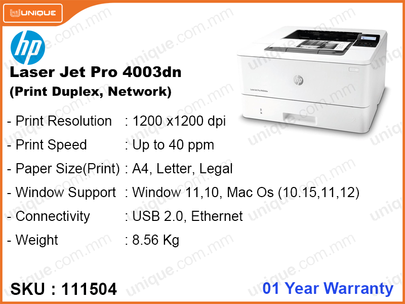 hp Laser Jet Pro 4003dn Printer – unique.com.mm