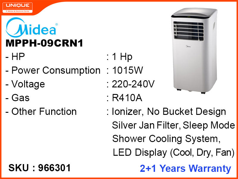 Midea MPPH-09CRN1, 1HP, Portable Air Conditioner – unique.com.mm